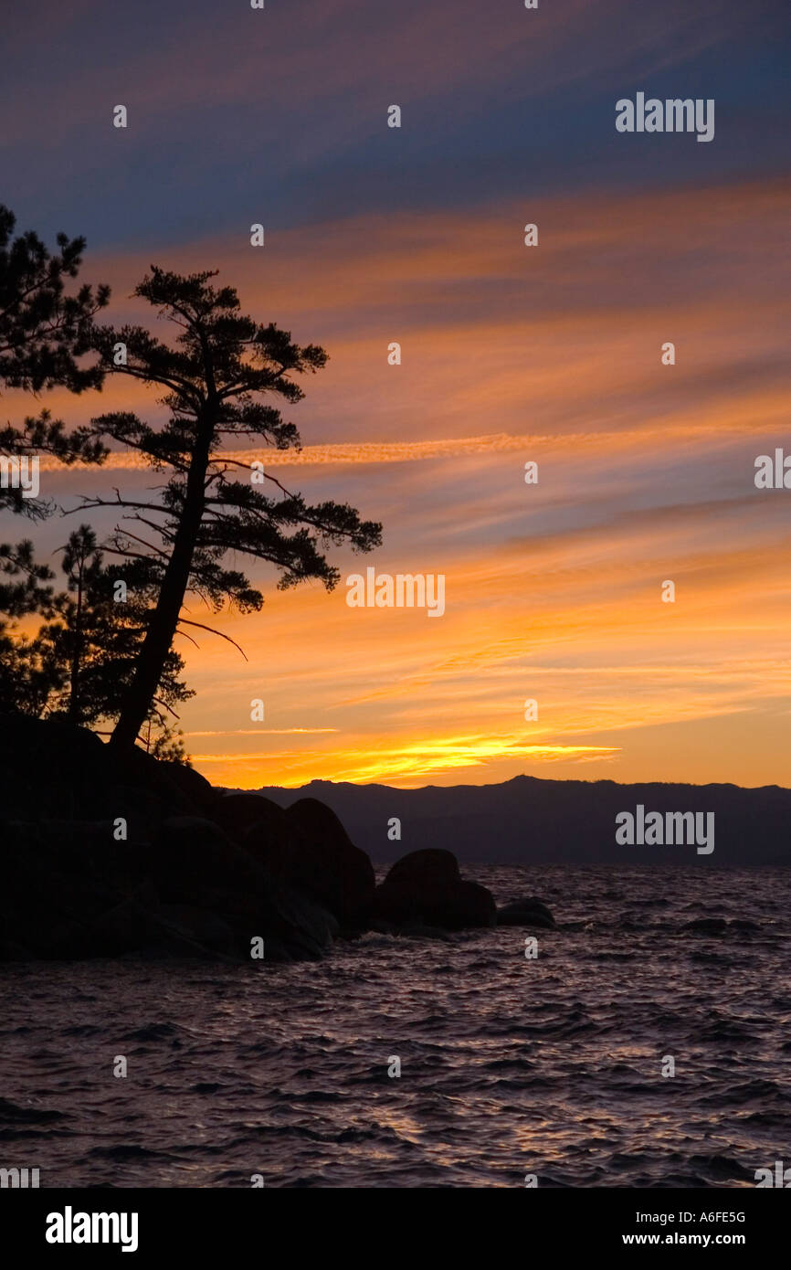 Sunset over Lake Tahoe California Stock Photo - Alamy