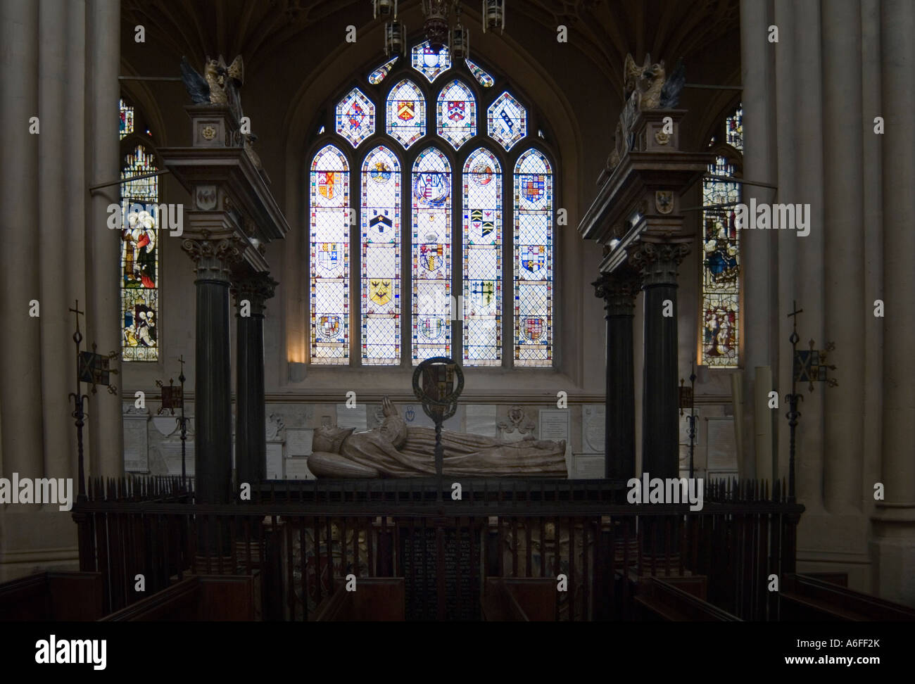 Bath BANES UK Inside Bath Abbey The tomb of James Montagu Bishop of ...