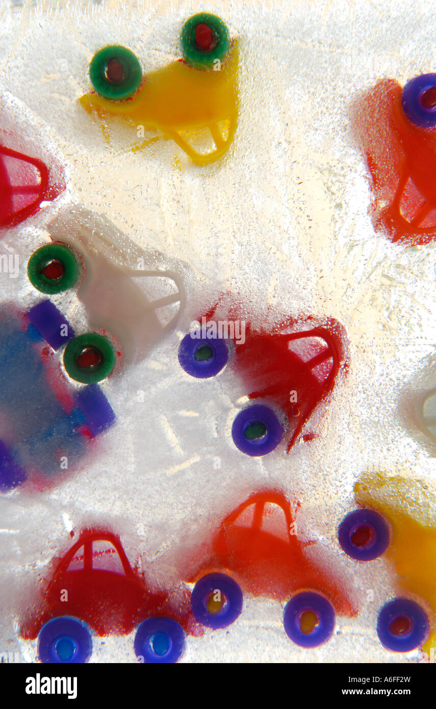 Frozen plastic Cars Stock Photo - Alamy