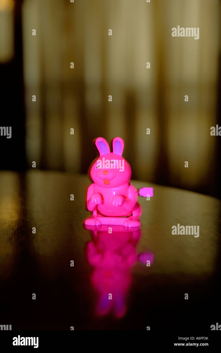 Jumping Pink Toy Rabbit Stock Photo - Alamy