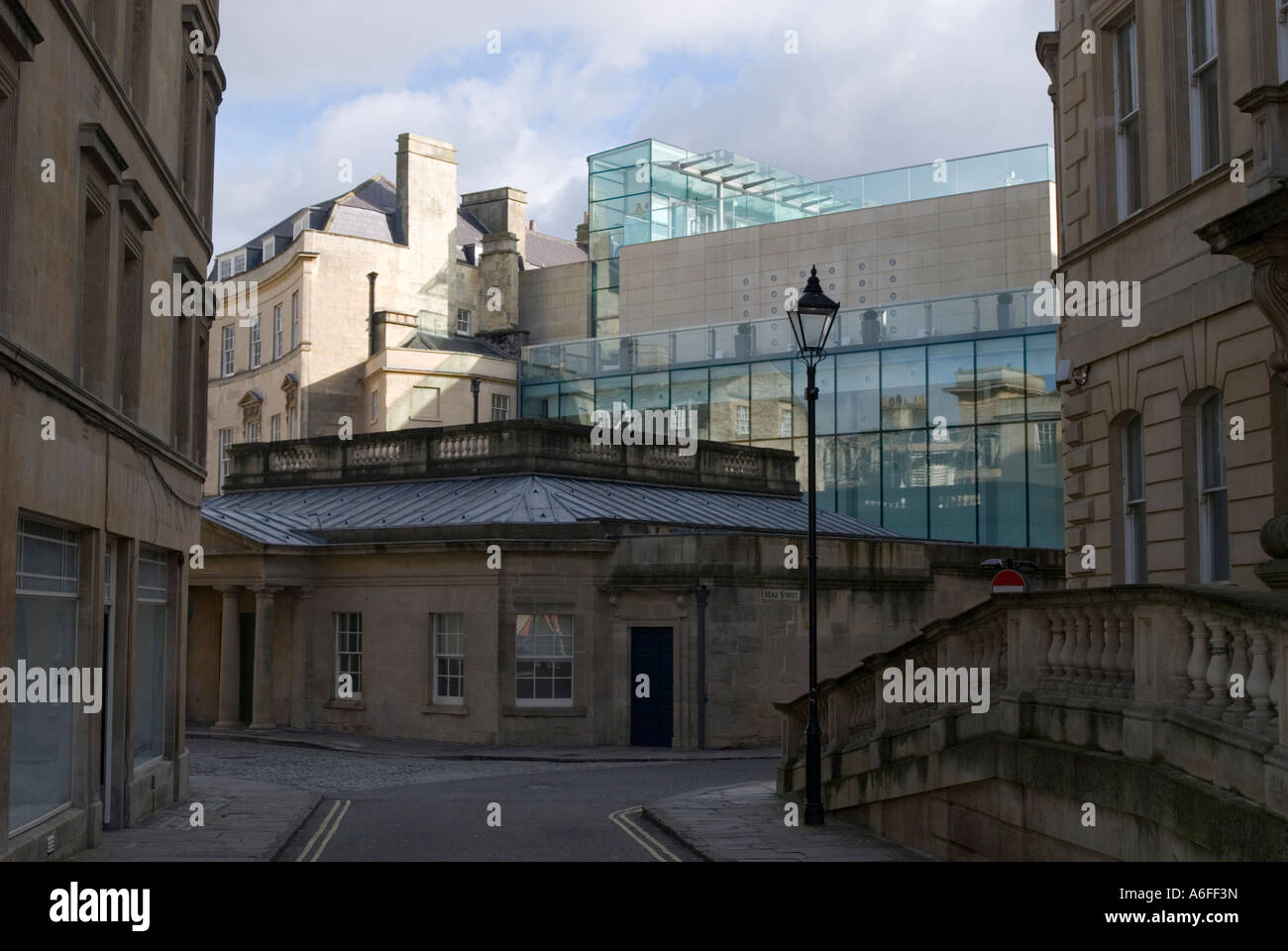 Bath BANES UK Restored building of Thermae Bath Spa looks over ...
