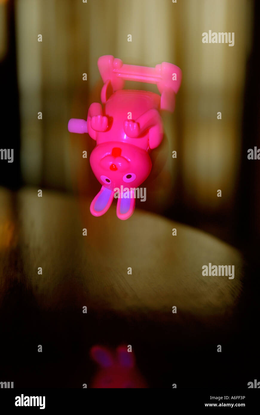 Jumping Pink Toy Rabbit Stock Photo - Alamy