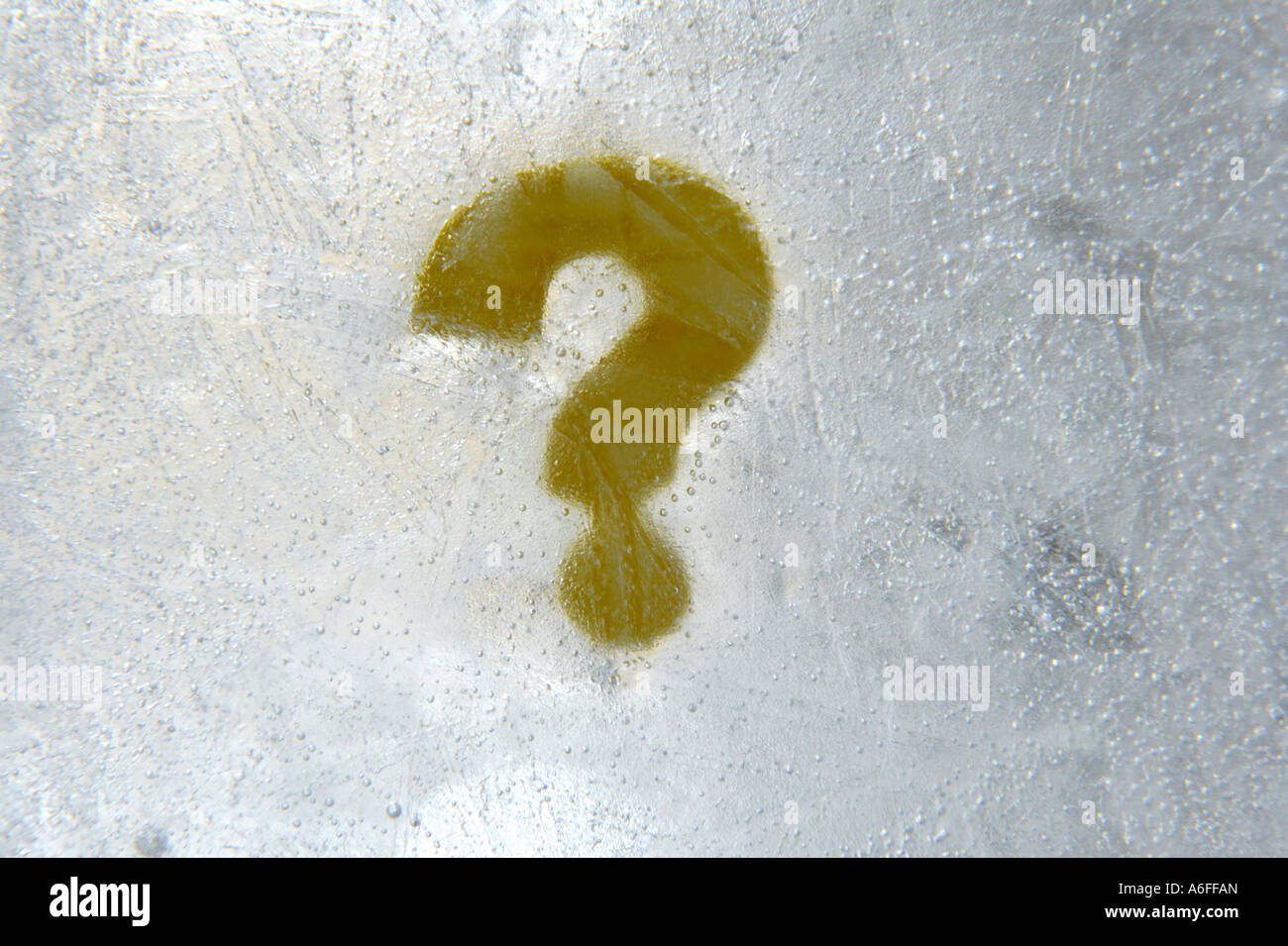 Frozen Question Mark Stock Photo - Alamy