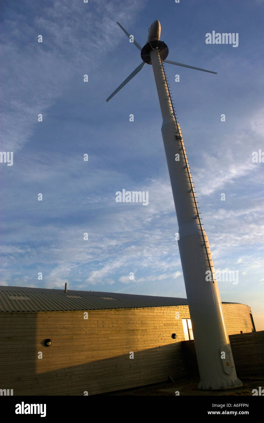 Power generating windmill on the Eco Visitor center at the Esplanade ...