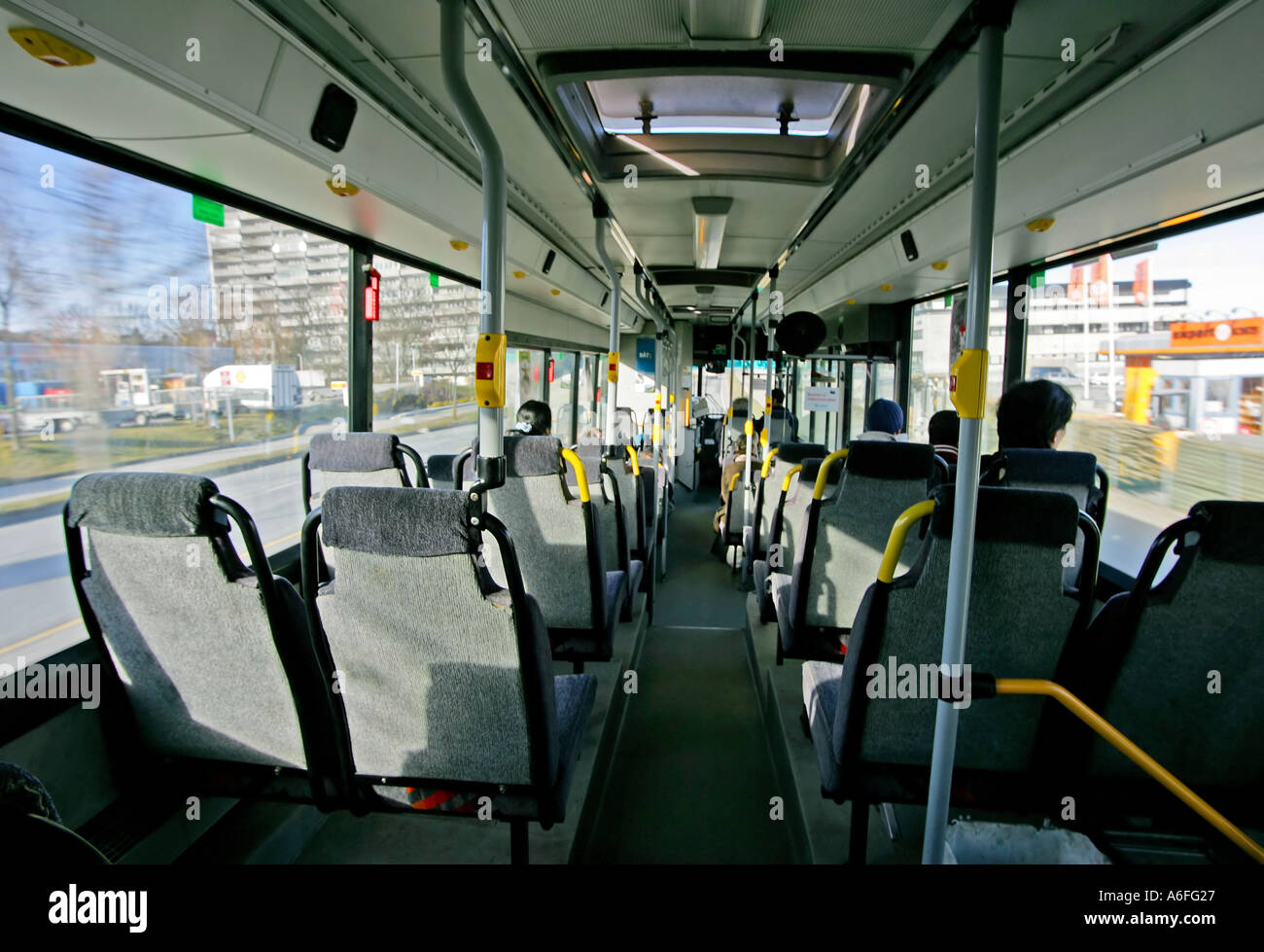 Inside public bus Norway Stock Photo - Alamy