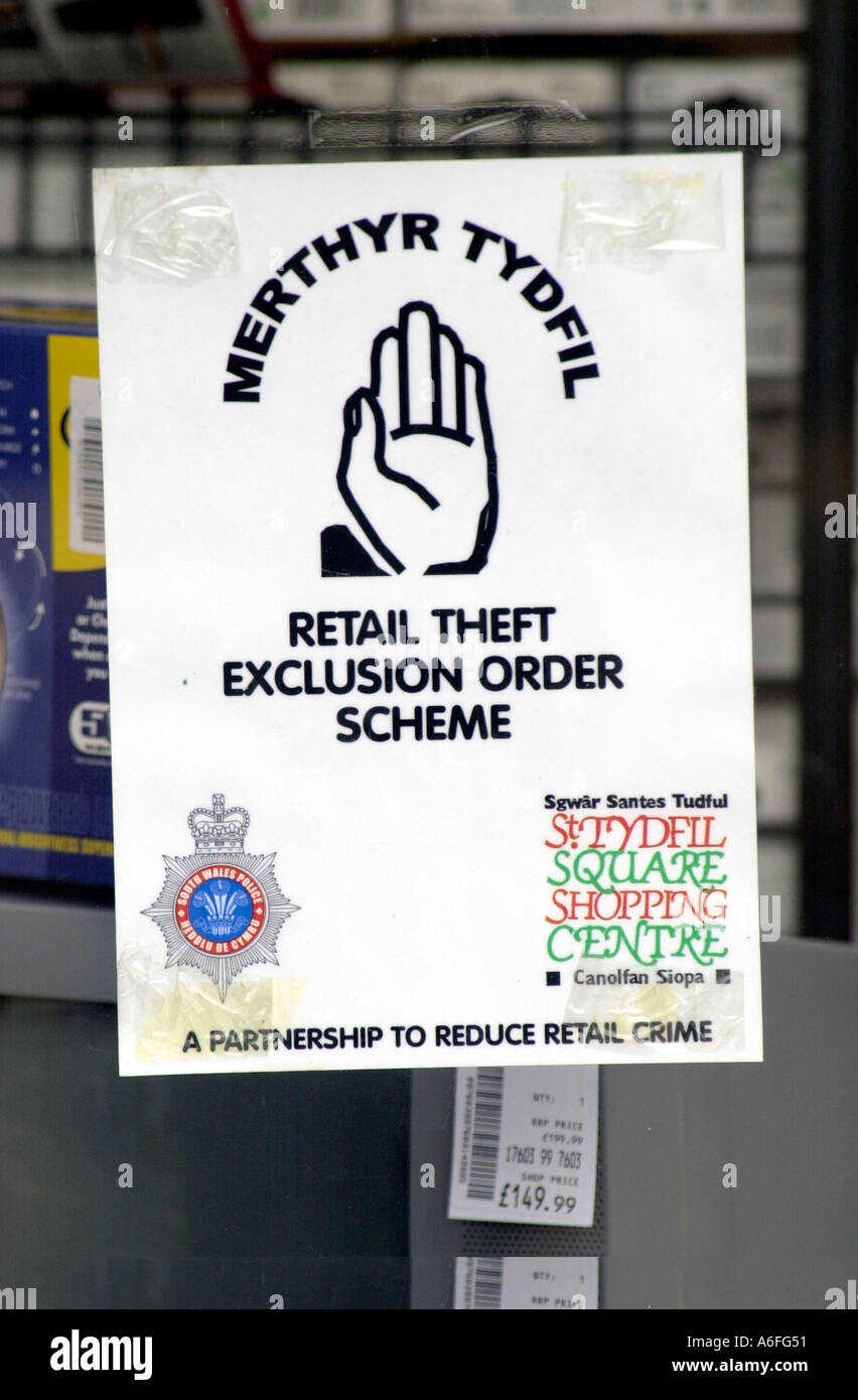 Shoplifting sign hi-res stock photography and images - Alamy