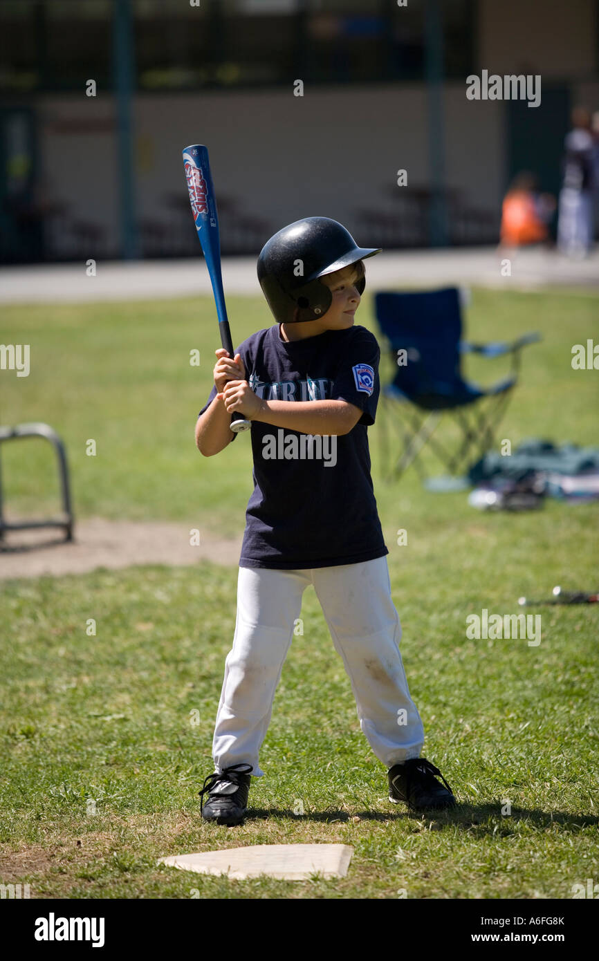 Boy Playing Baseball in summertime Stock Photo - Alamy