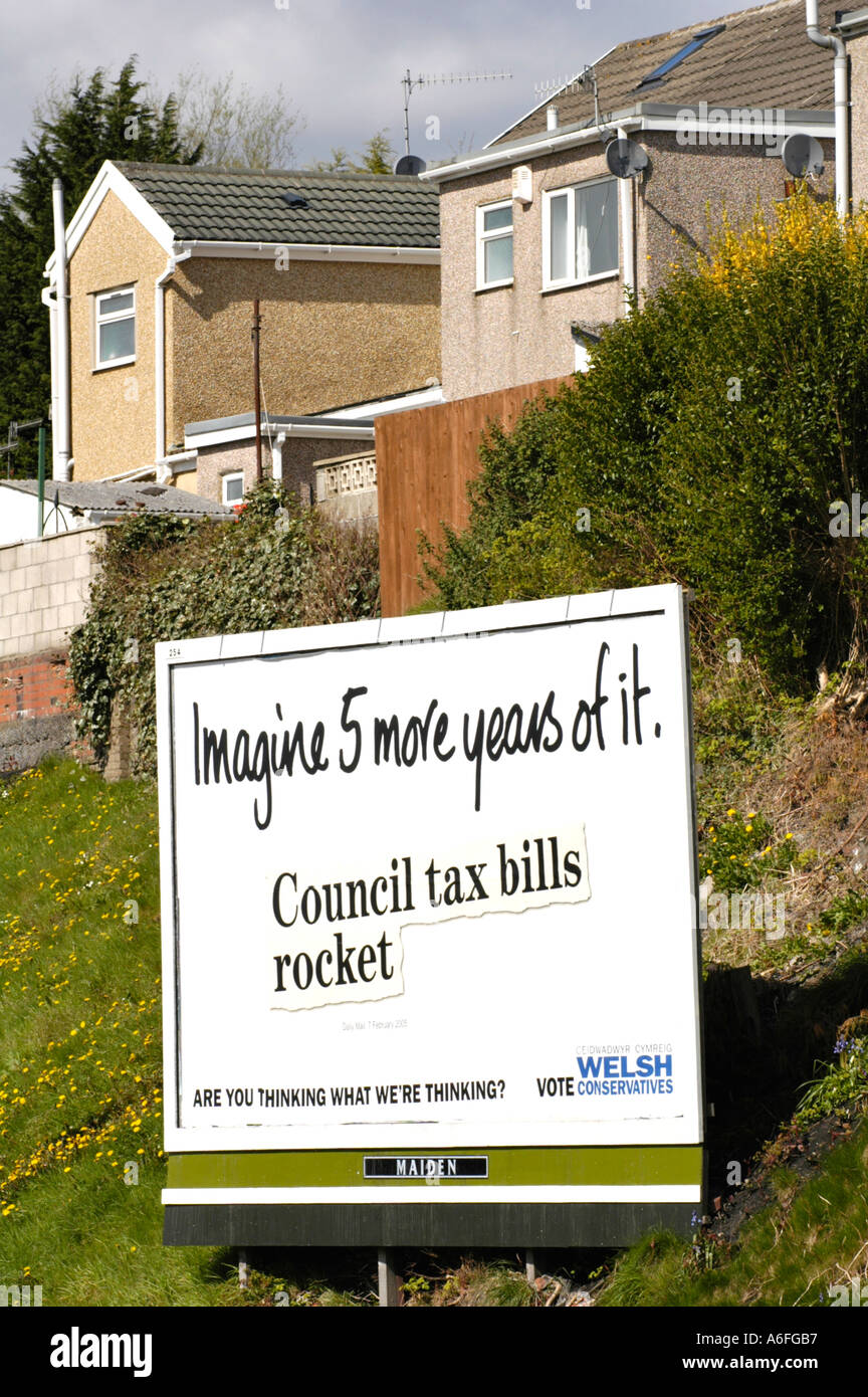 Conservative Party election poster about COUNCIL TAX BILLS on ...
