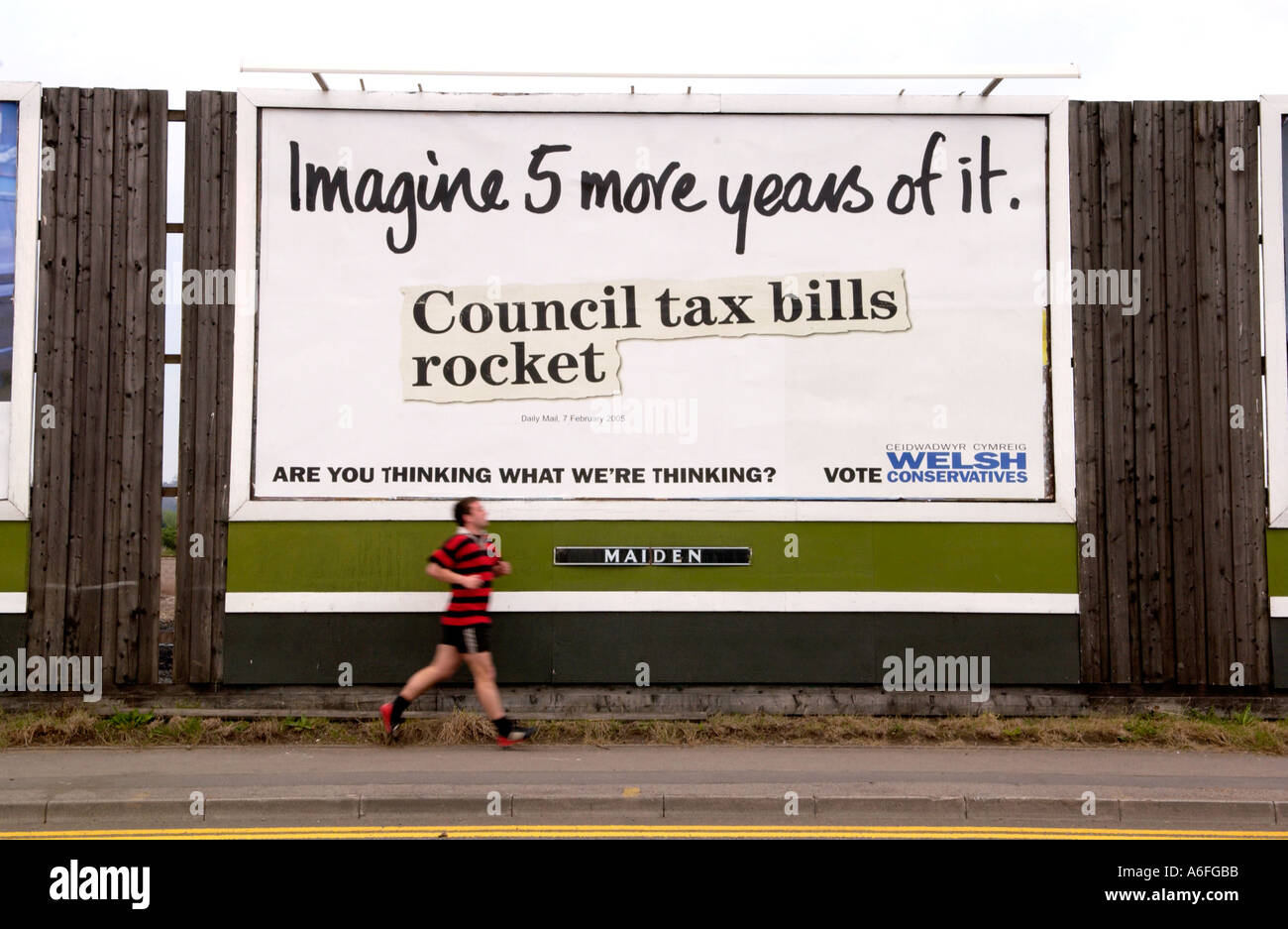 Conservative Party election poster about COUNCIL TAX BILLS on Maiden ...