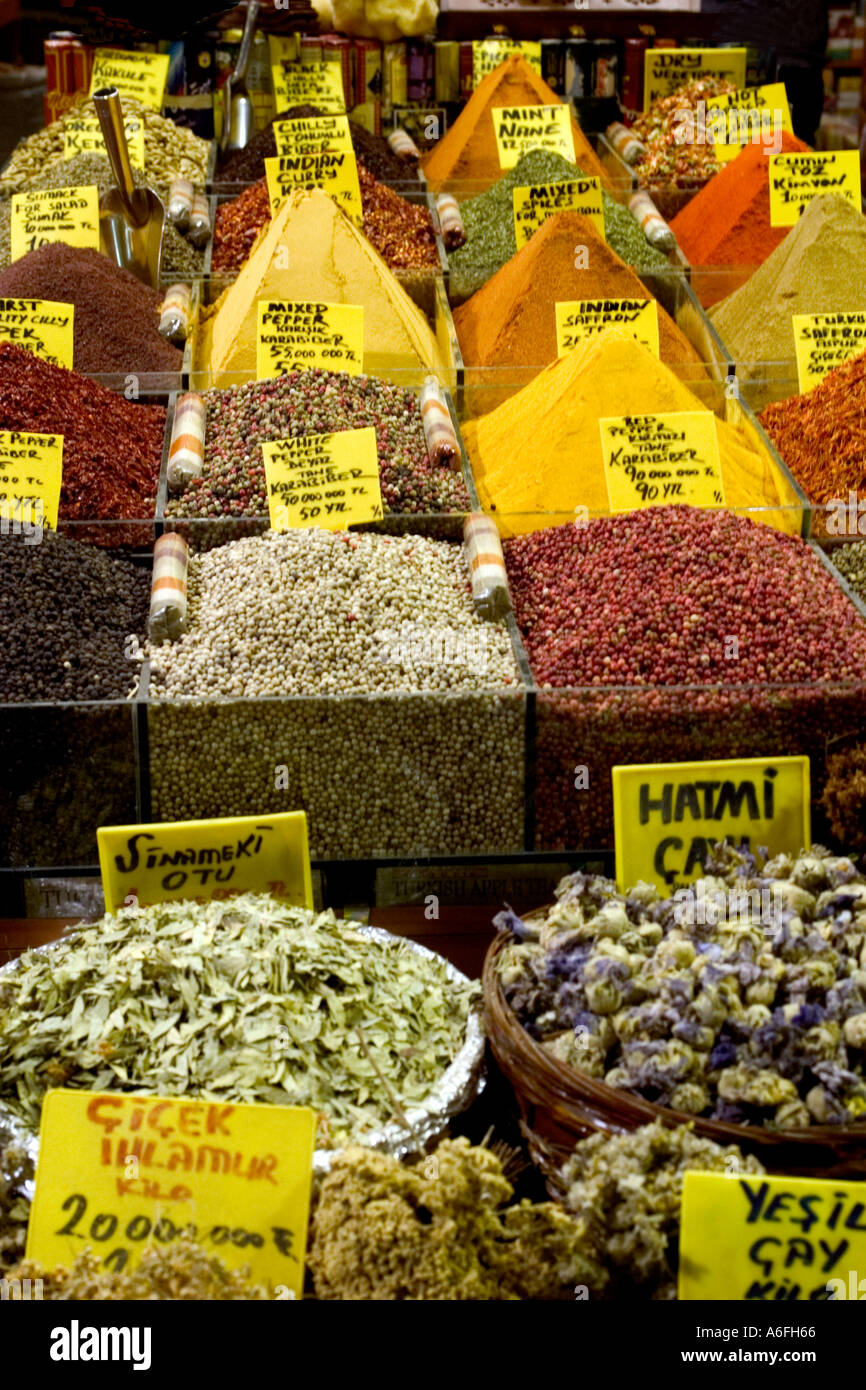 Selection of spices The Spice Bazaar Misir Carsisi Istanbul Turkey ...