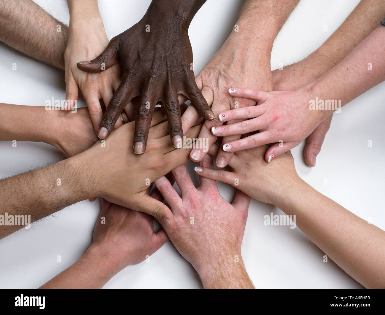 Hands many fingers touching hi-res stock photography and images - Alamy