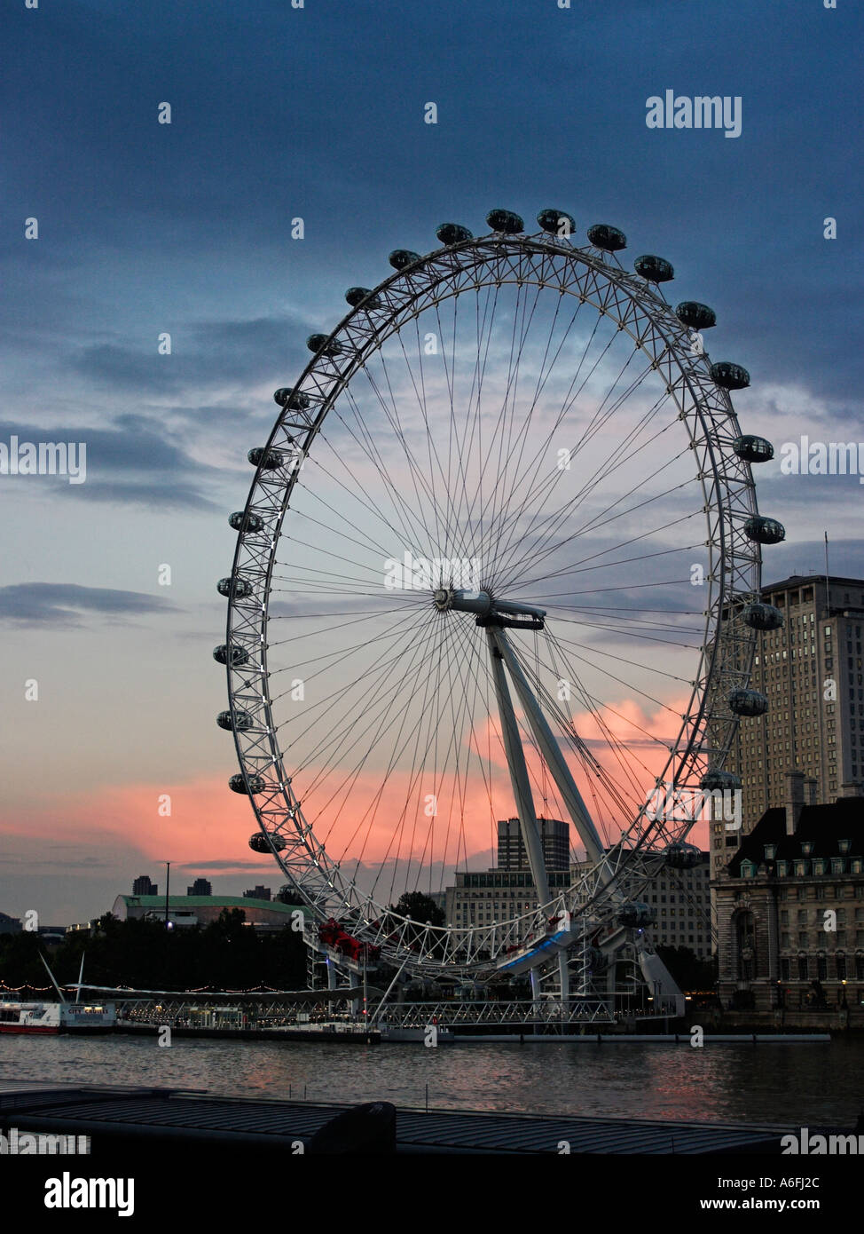 London Eye at Sunset Stock Photo - Alamy