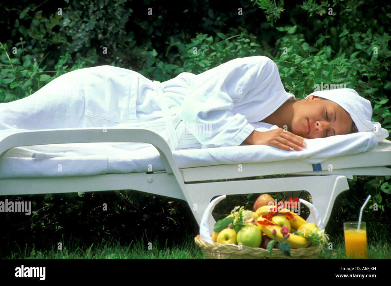 Relaxing at spa Stock Photo - Alamy