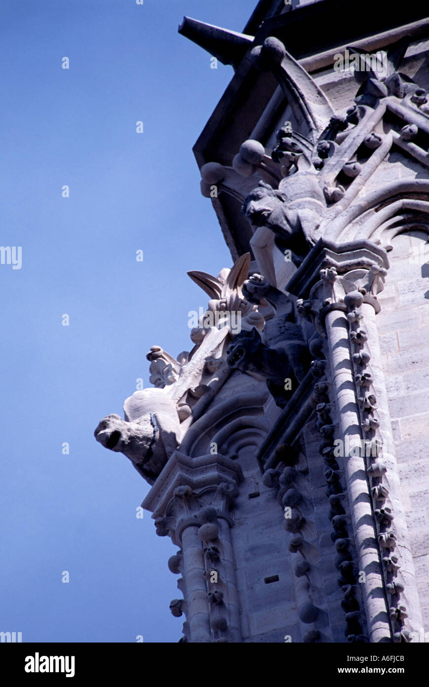 Gargoyles on the towers of Notre Dame Cathederal in Paris Stock Photo ...