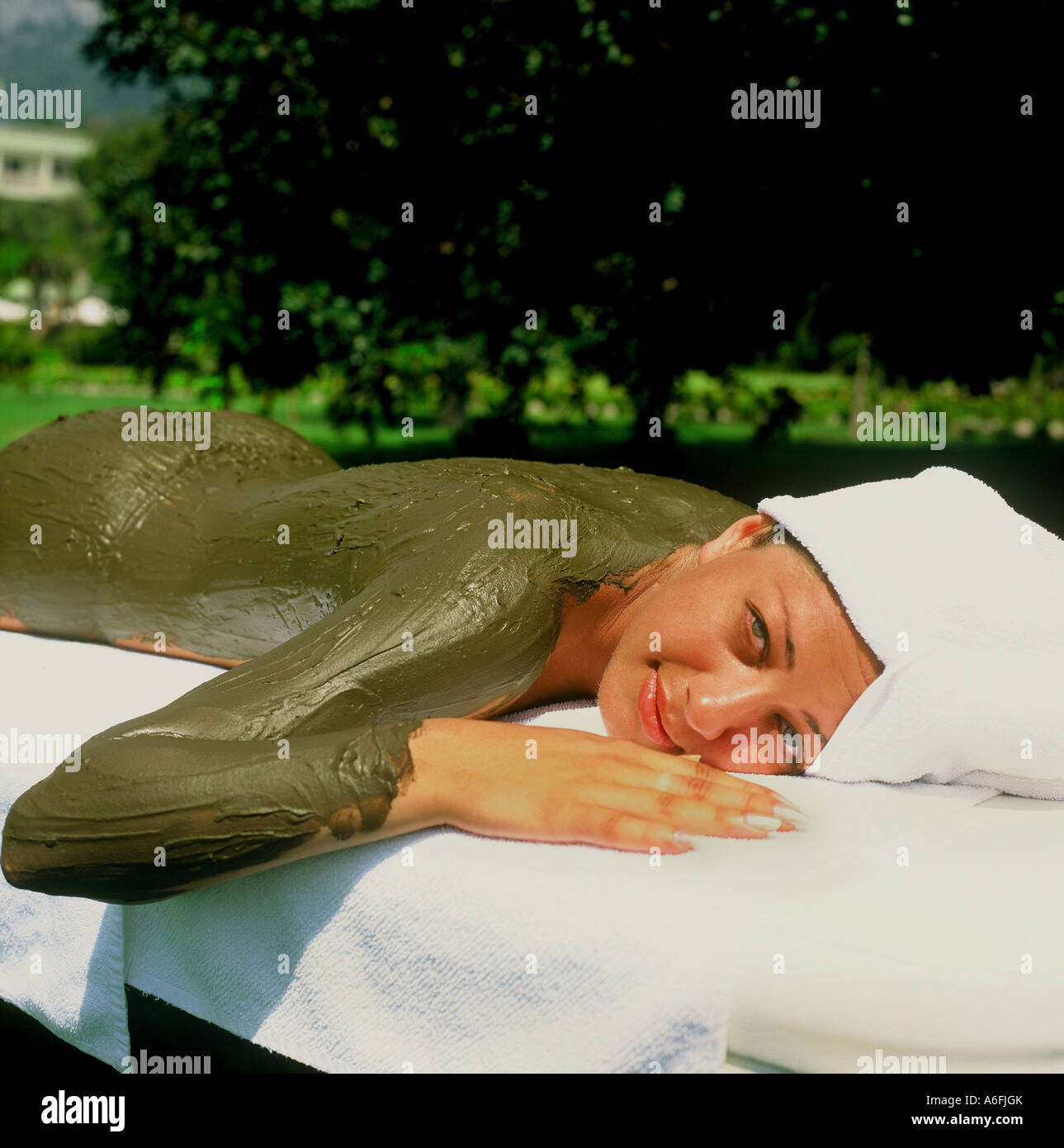 Spa mud treatment for skin Stock Photo - Alamy