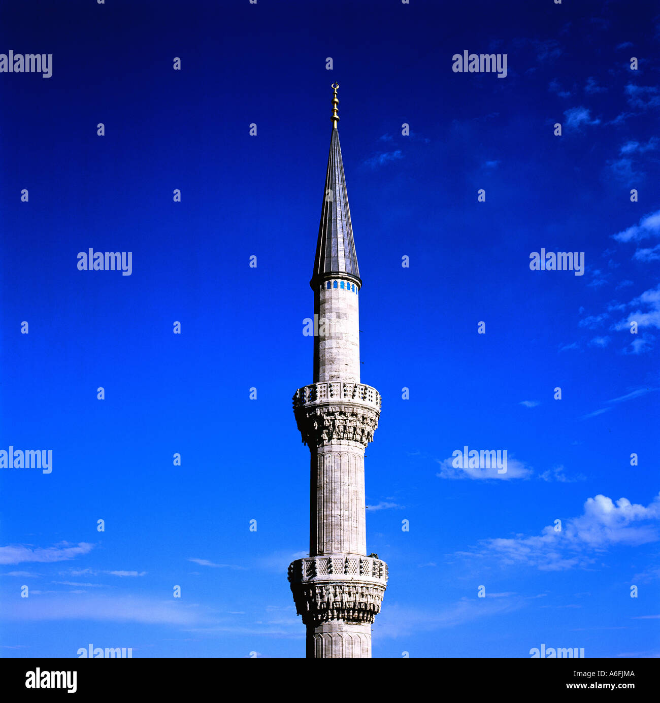 Turkey Istanbul Sultanahmet Quarter The Blue Mosque Minaret Stock Photo ...