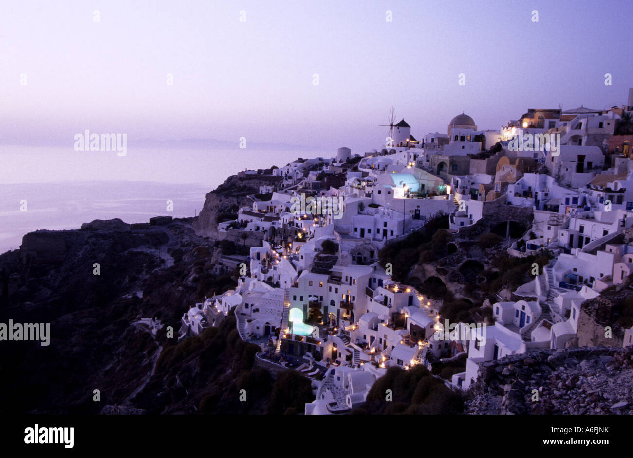 Early Evening Light Oia Santorini Island Greece Stock Photo - Alamy