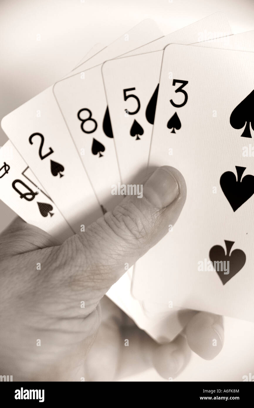 Playing cards - flush Stock Photo - Alamy