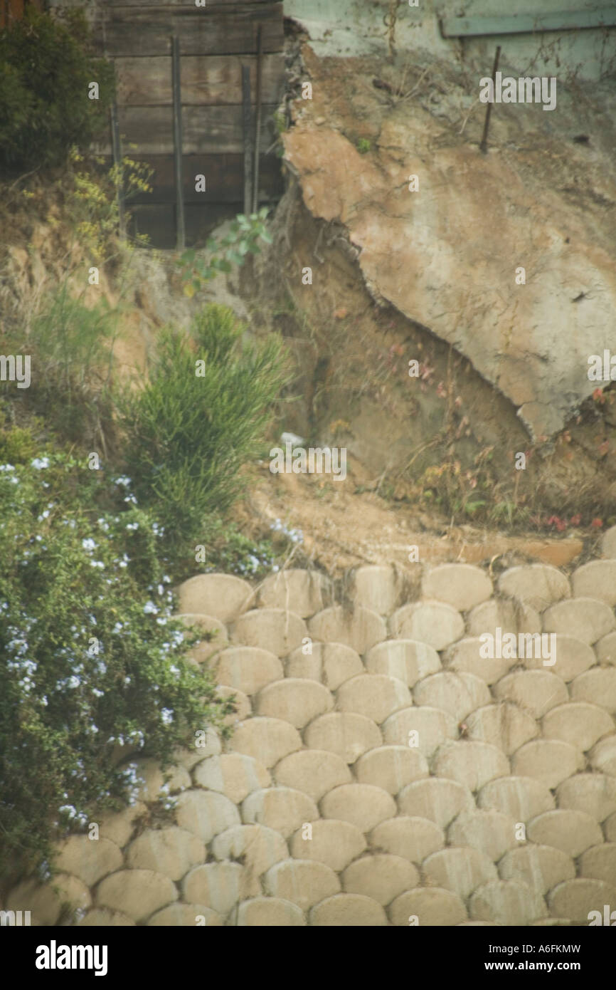 Decaying retaining wall structure Stock Photo - Alamy