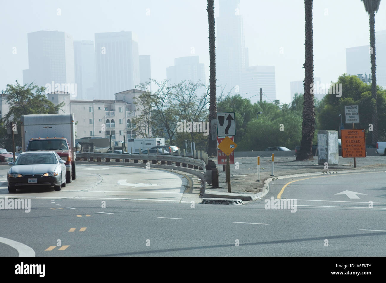 Freeway on ramp and off ramp in Los Angeles California USA Stock Photo ...