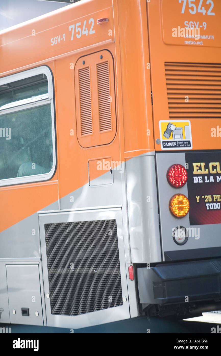Close up of back of metro bus Stock Photo - Alamy