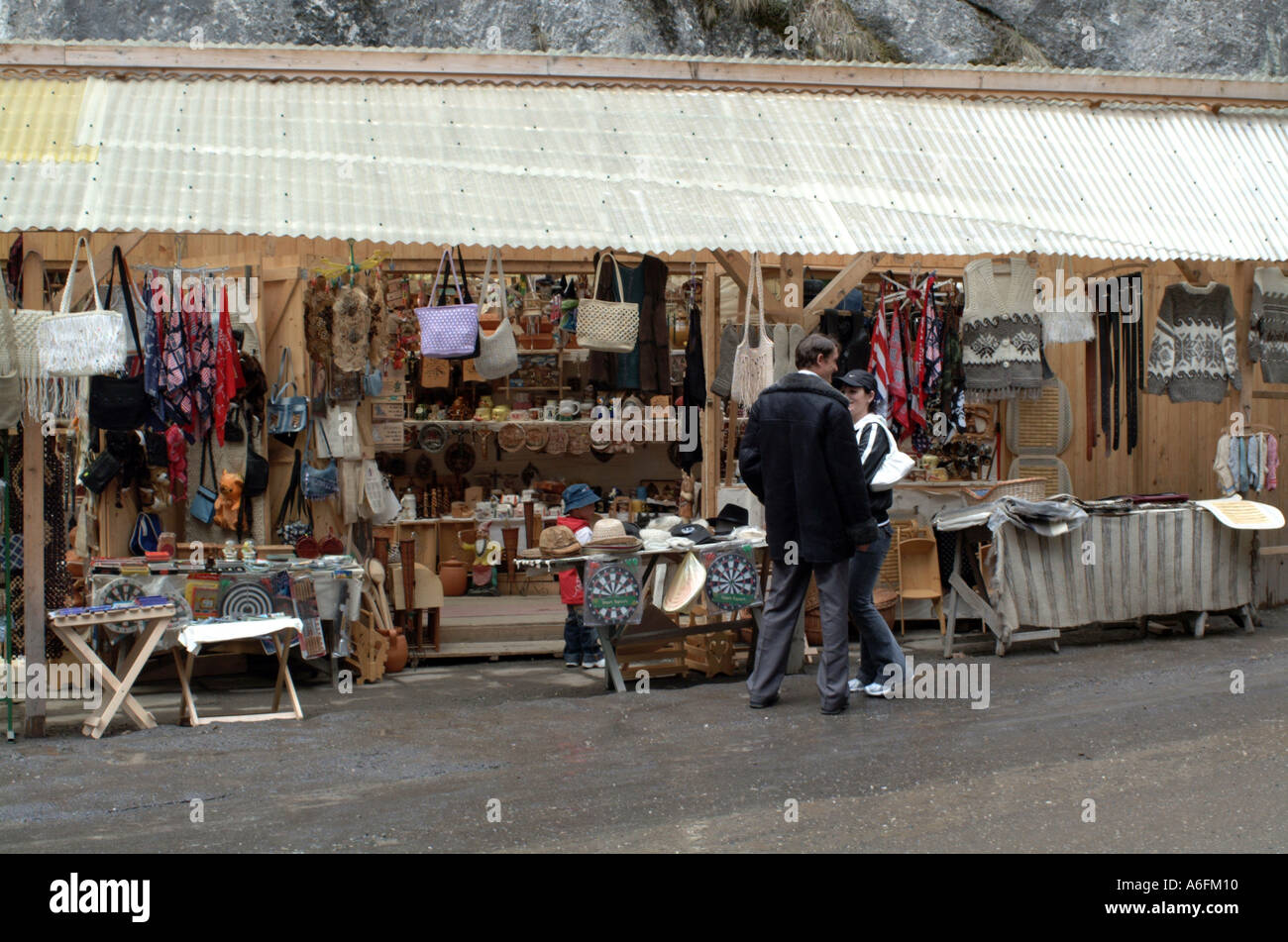 Handicraft traditional work in Bicaz Key on Bicaz River in Carpathian ...