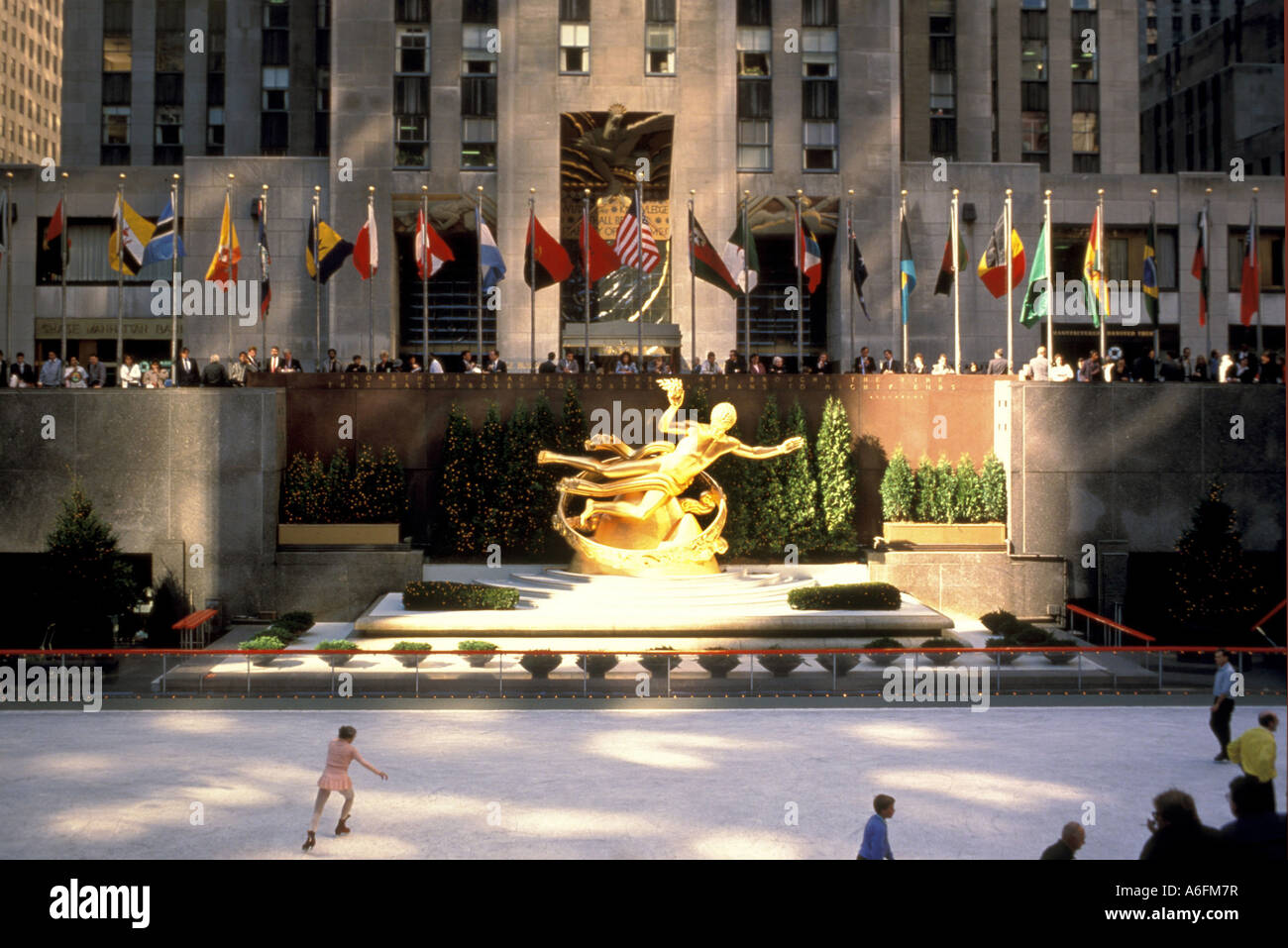 Statue of Prometheus Rockefeller Center New York Stock Photo - Alamy