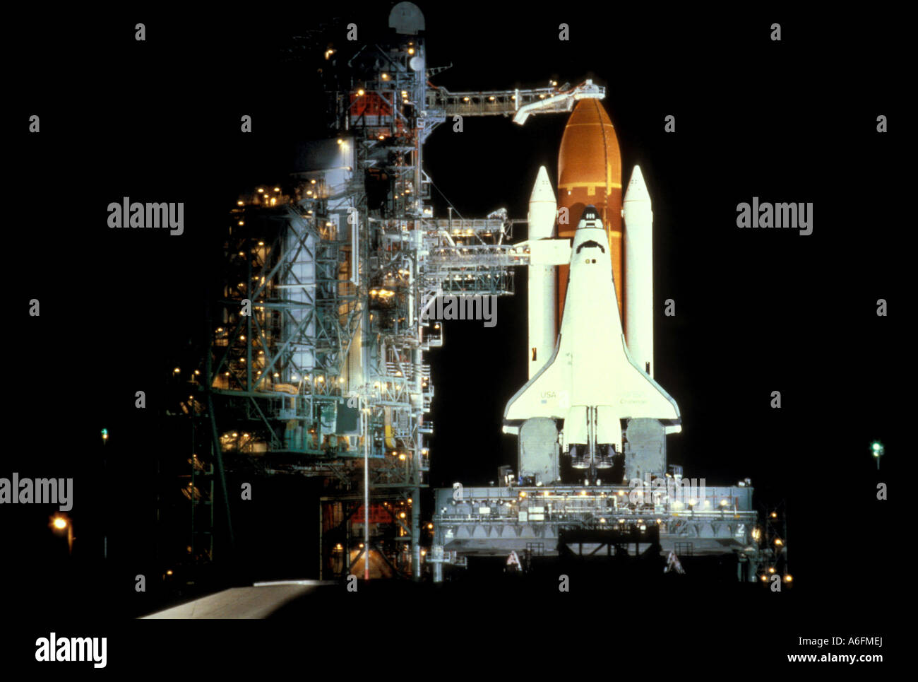 Space shuttle on launch pad Stock Photo - Alamy