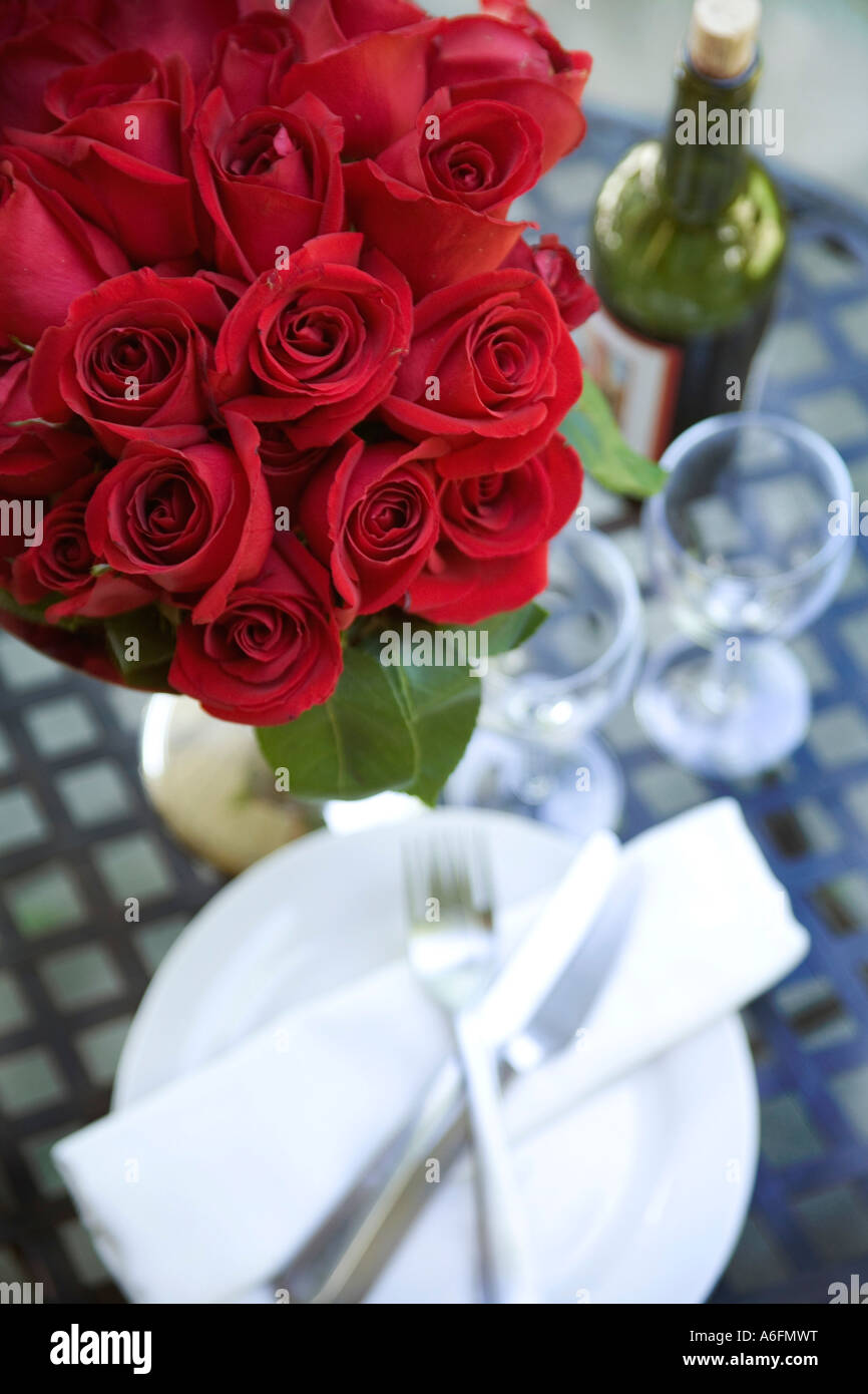 Wine and roses Stock Photo - Alamy