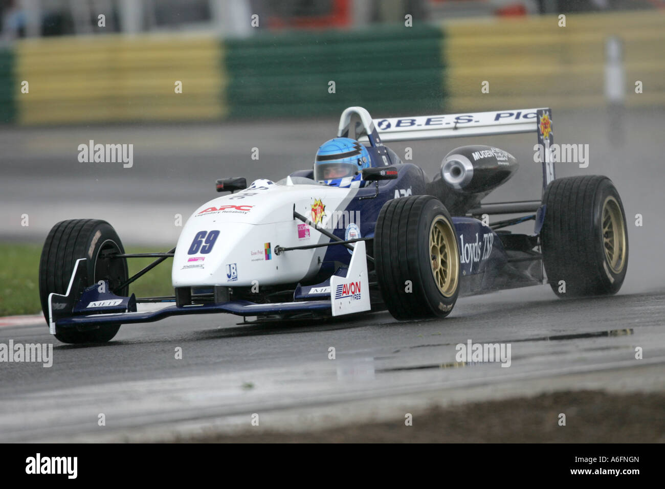 In the wet at Croft Racing Circuit Stock Photo - Alamy