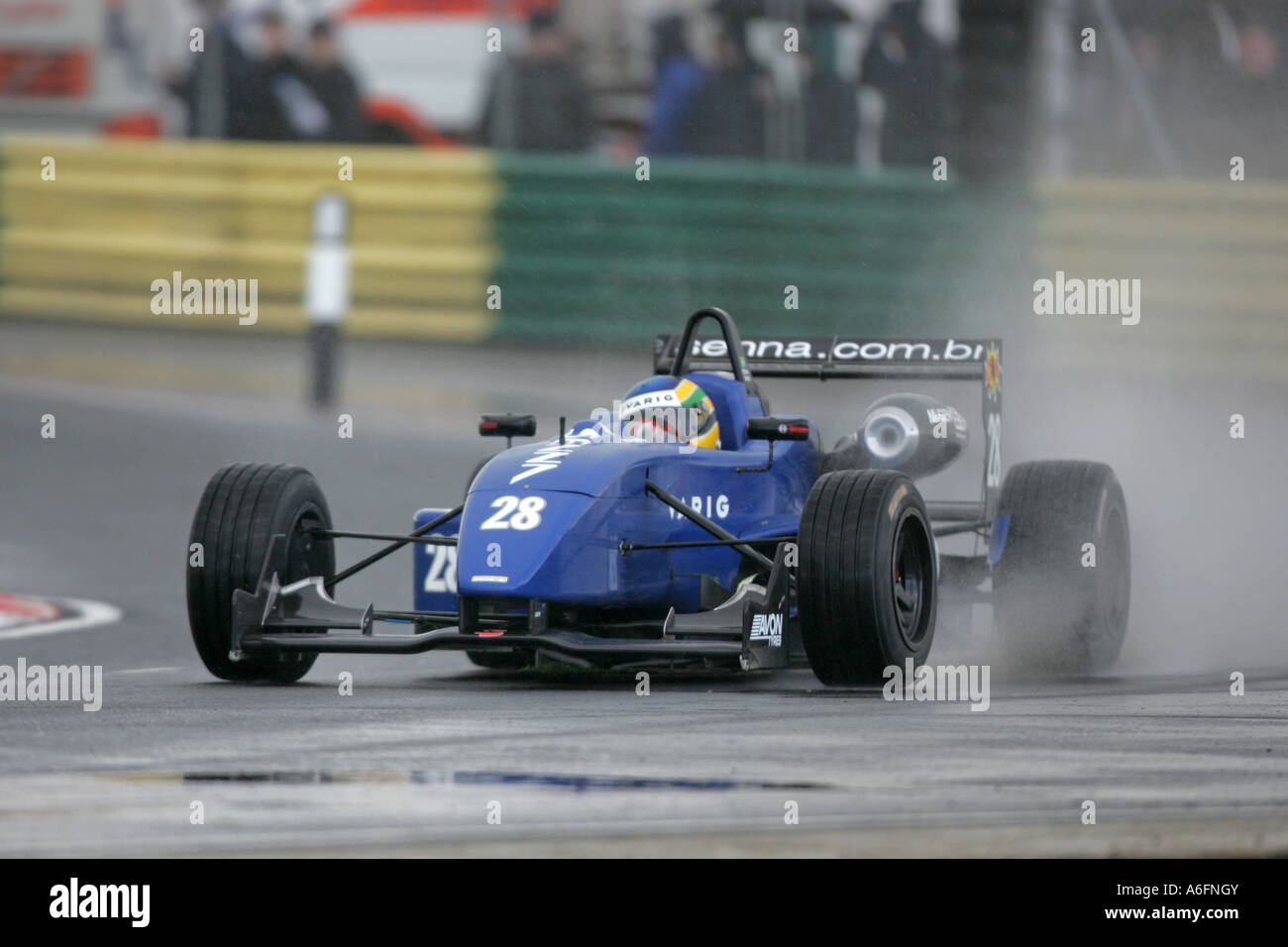 In the wet at Croft Racing Circuit Stock Photo - Alamy