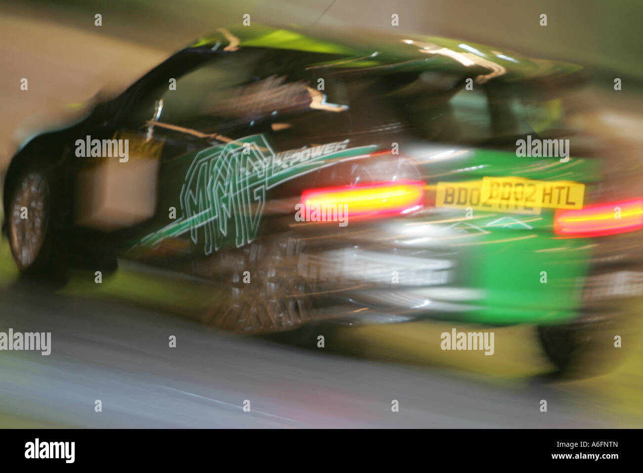 Night time MG rally action Stock Photo - Alamy