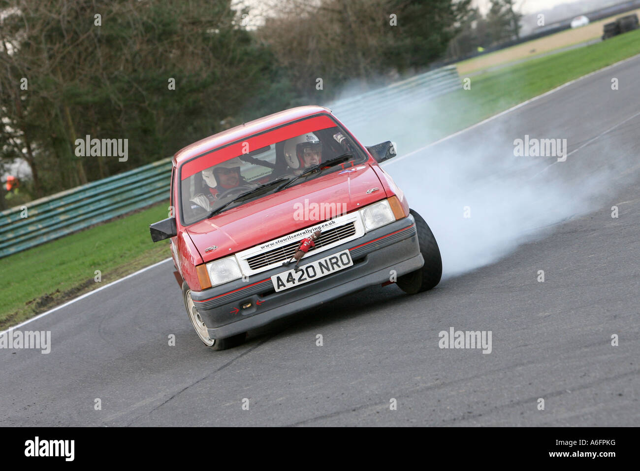 Smokin' during a Croft tarmac rally Stock Photo - Alamy