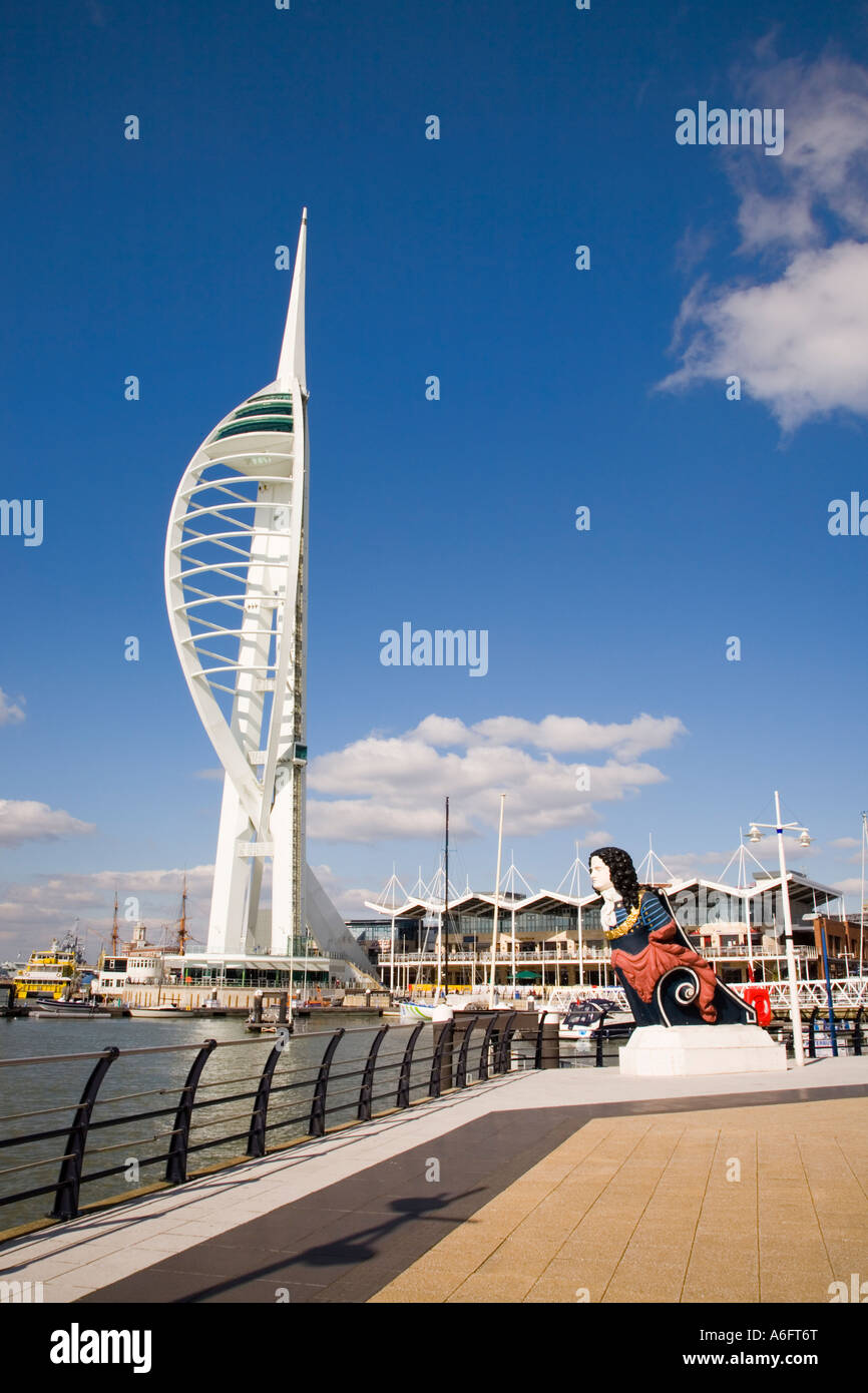 Pedestrian waterfront ship's figurehead Millennium Spinnaker Tower ...