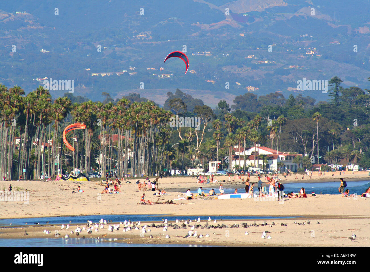 People on beach Santa Barbara California Stock Photo - Alamy