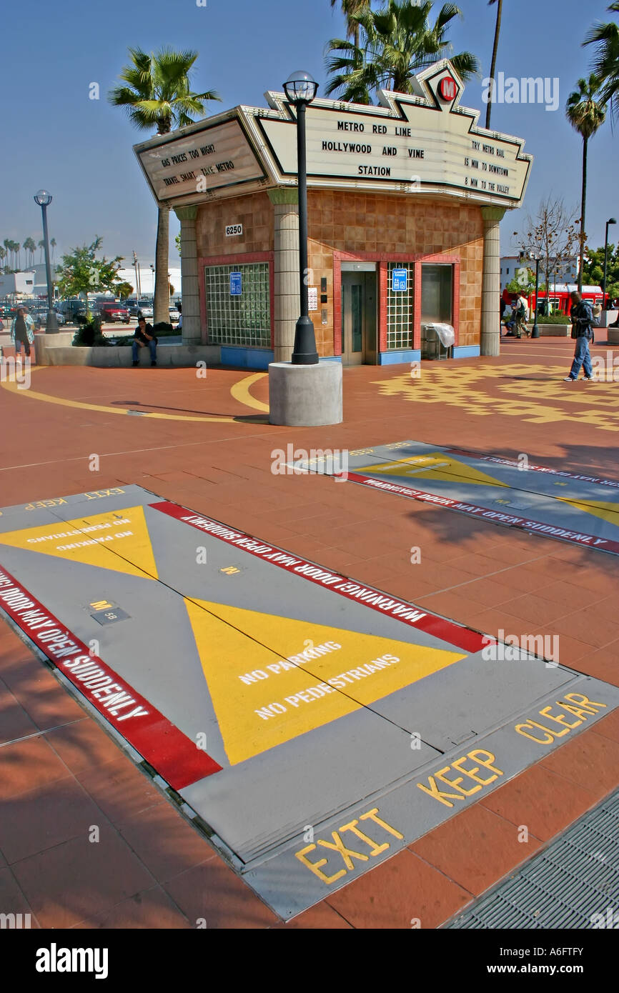 Emergency exit at Hollywood and Vine metro station Los Angeles ...