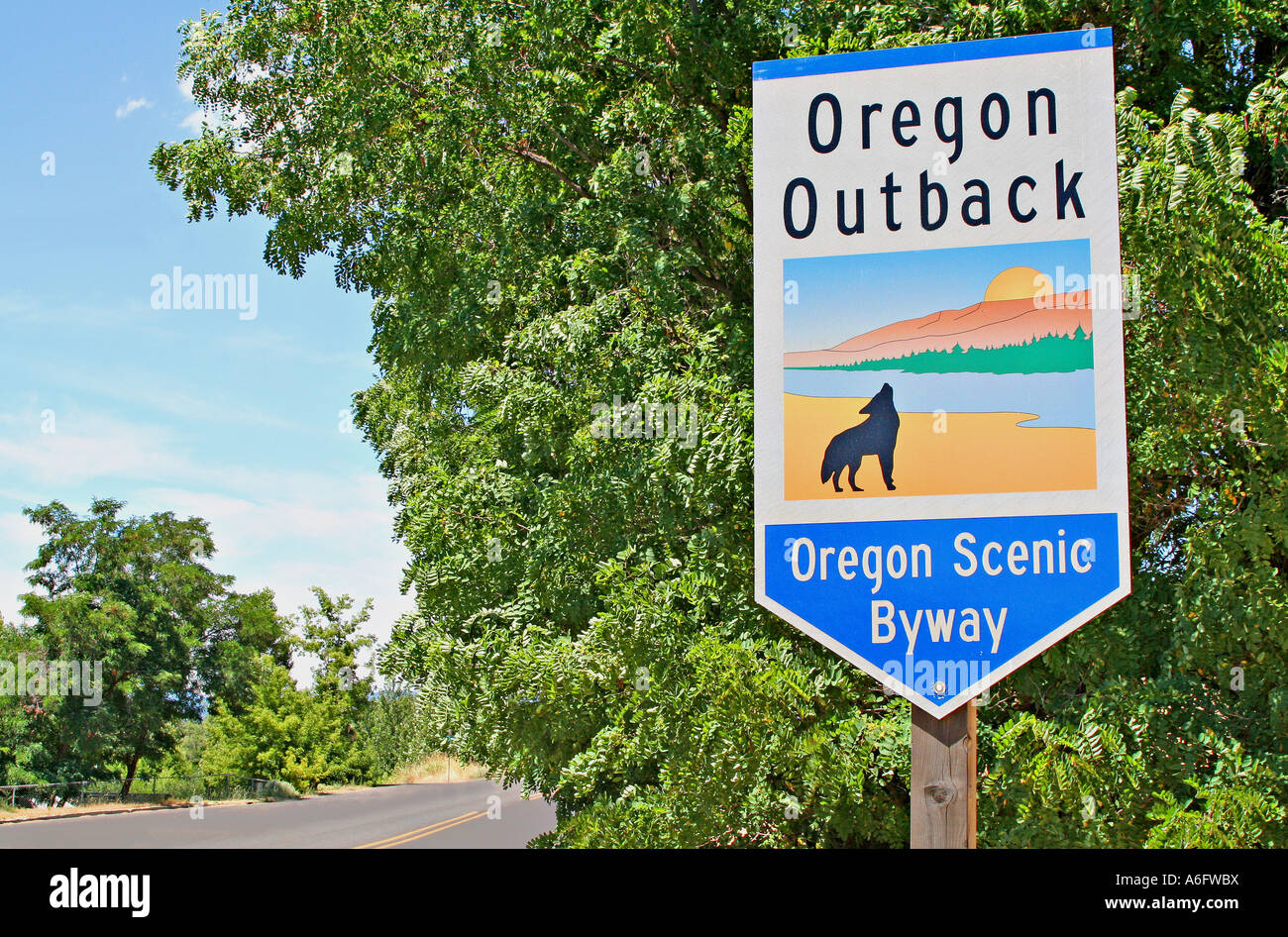 Oregon Scenic Byway sign Lakeview Oregon Stock Photo - Alamy