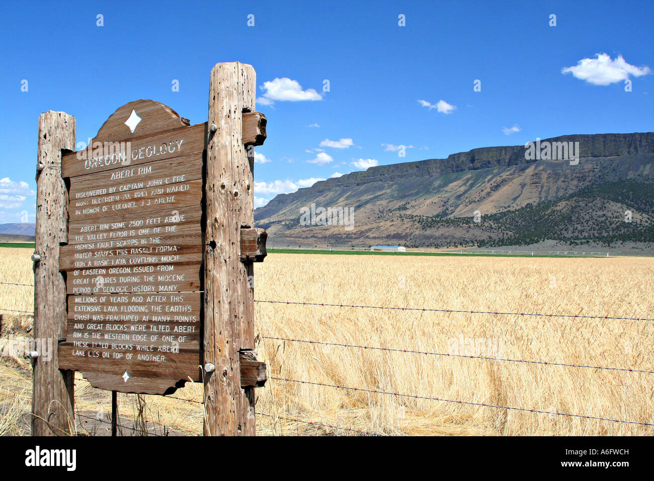 Oregon Outback Scenic Byway Abert Rim sign Oregon Stock Photo - Alamy
