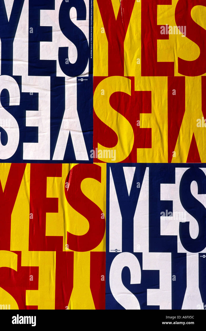 Poster produced for the Scottish Devolution Referendum Stock Photo - Alamy