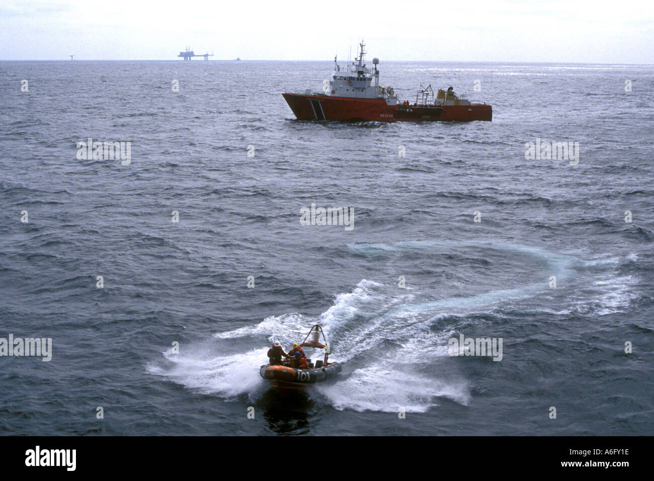 Zodiac fast rescue craft North sea Stock Photo - Alamy