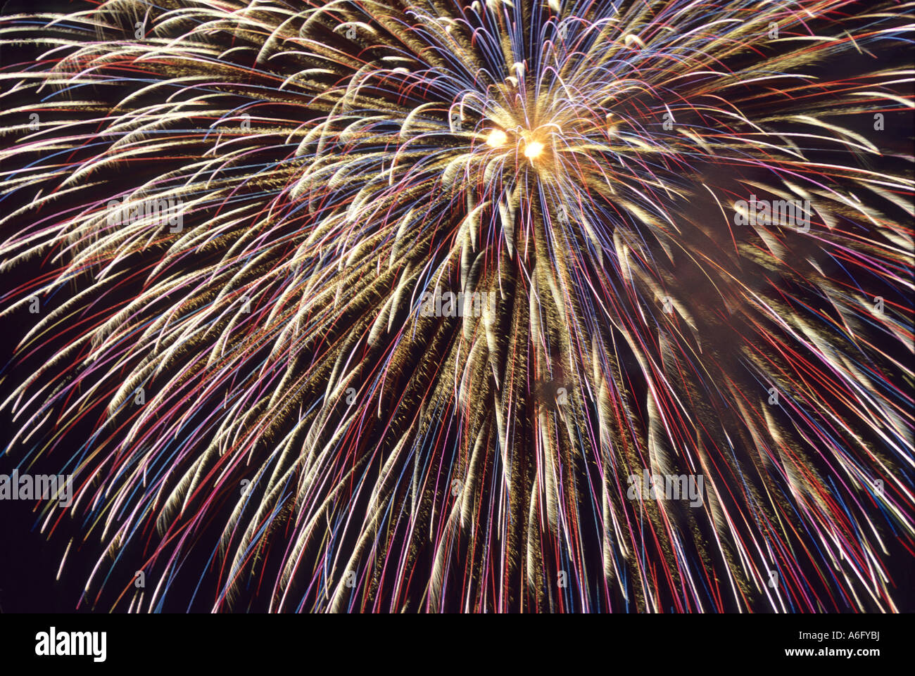 Colorful fireworks bursting night sky hi-res stock photography and ...