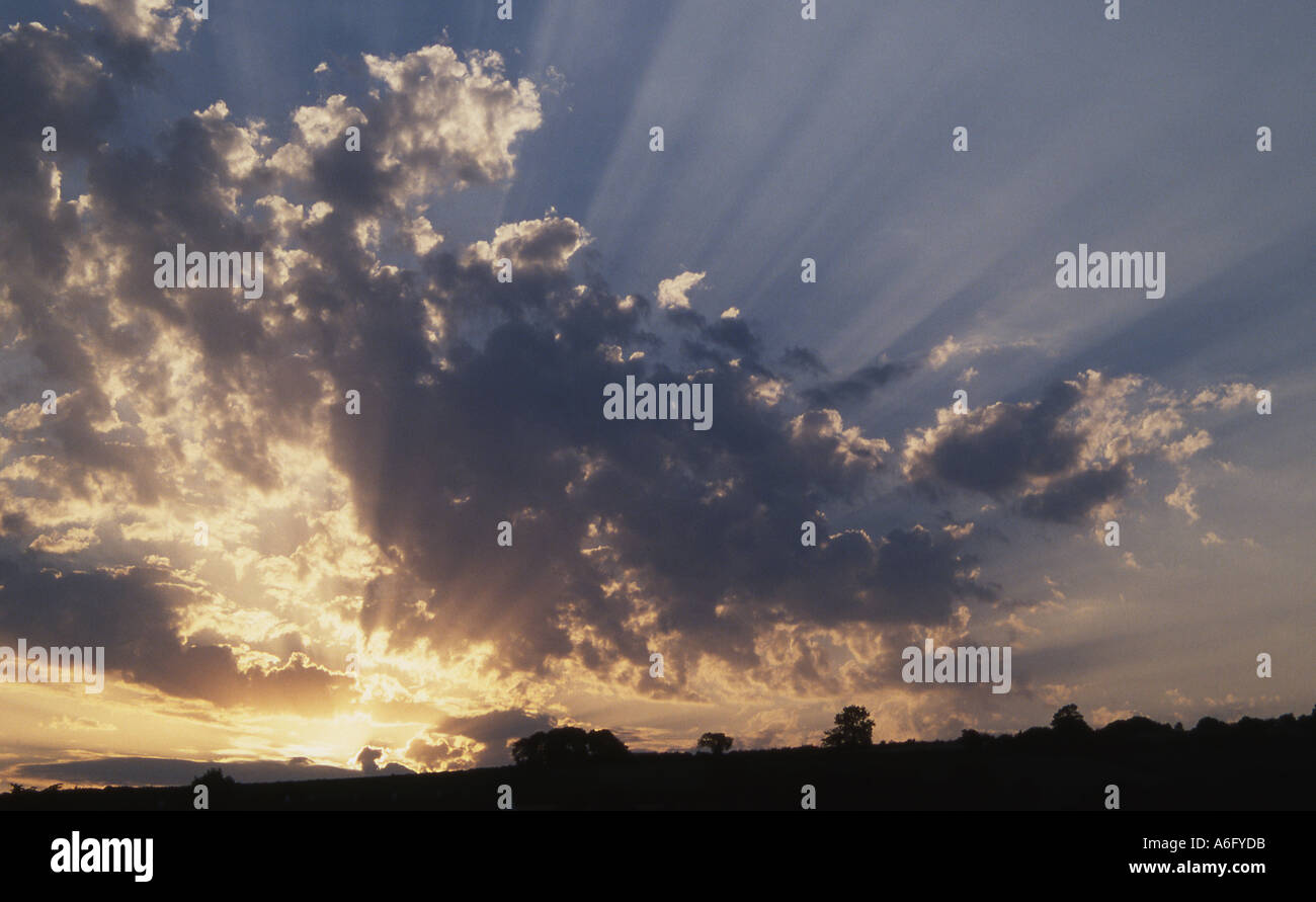 Summer sunset from Bradninch Devon Stock Photo - Alamy