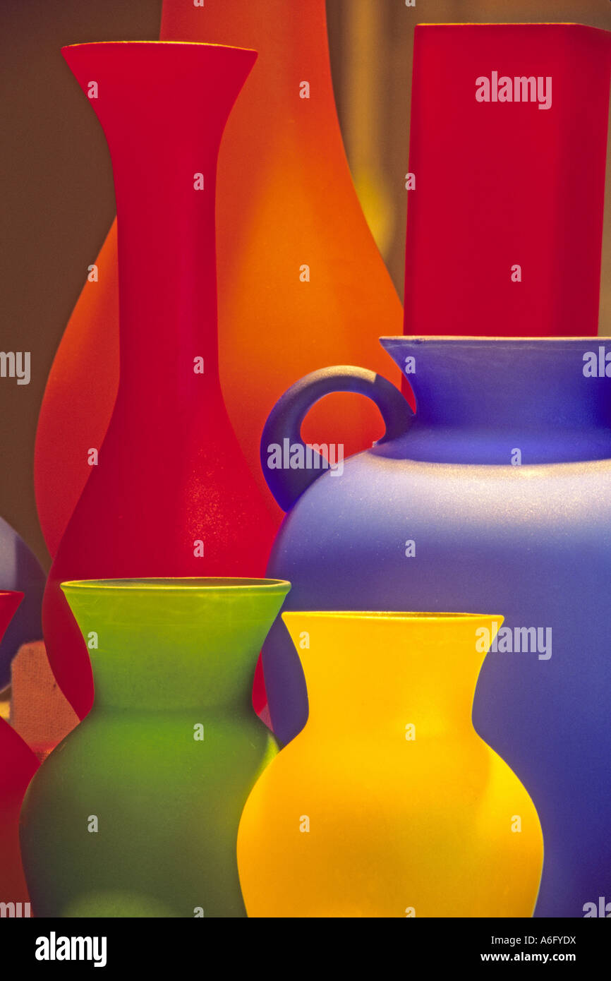 colorful glass vases Stock Photo - Alamy