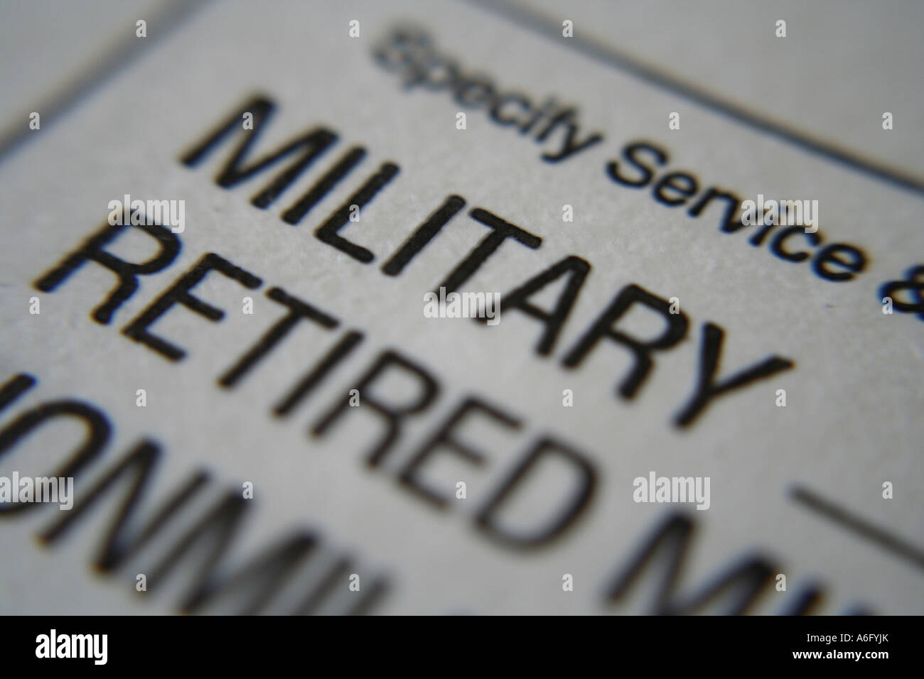 List of military service on medical chart Stock Photo - Alamy