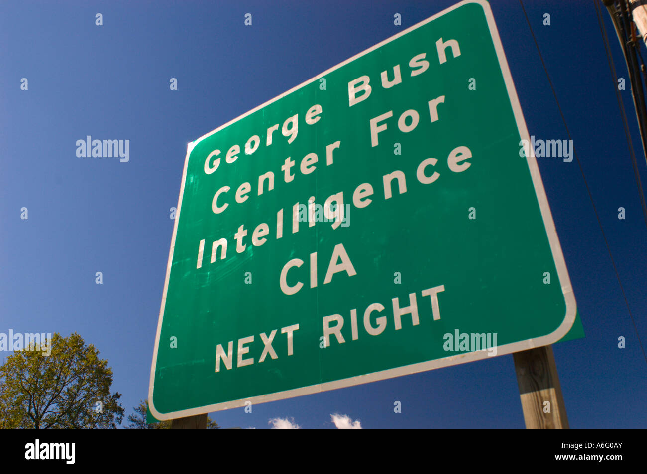 McLEAN VIRGINIA USA Road sign for CIA George Bush Center for ...