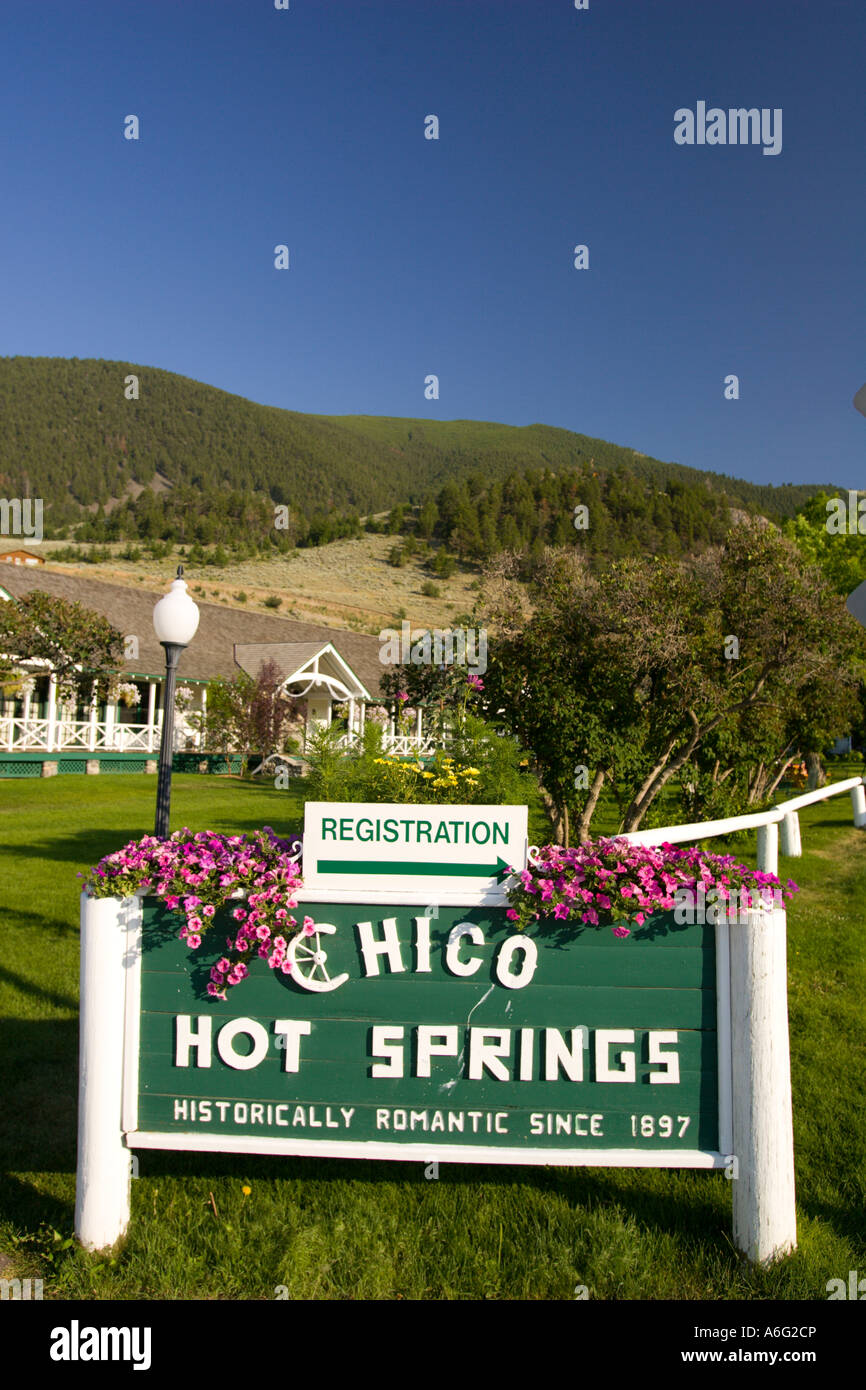CHICO HOT SPRINGS MONTANA USA Chico Hot Springs resort sign featuring ...