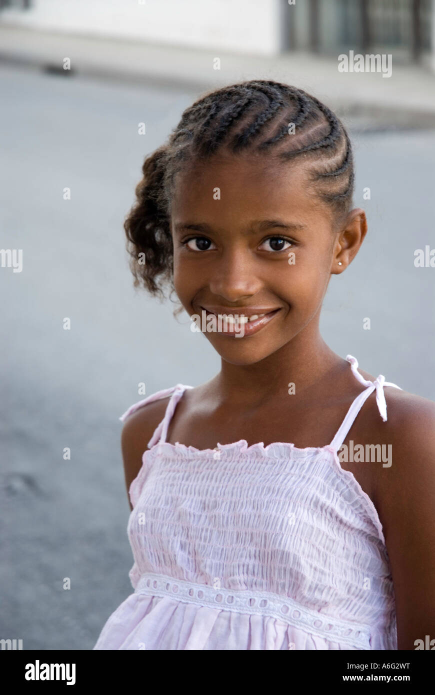 Little Bajan Girl, Bridgetown, Barbados, 7/06 Stock Photo - Alamy