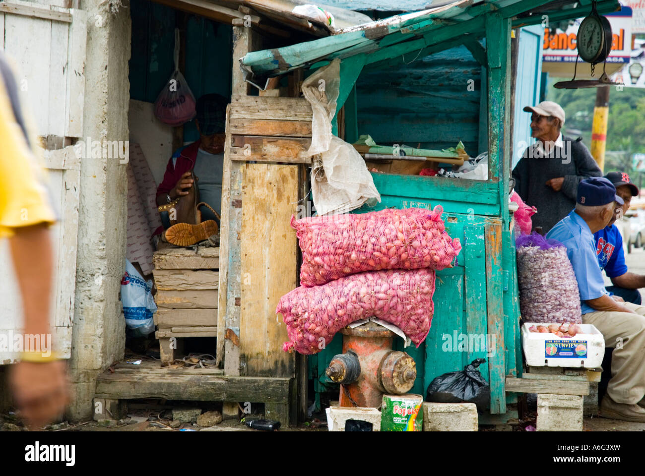 Street corner scene, Town of Jarabacoa, Dominican Republic, 1/07 Stock ...