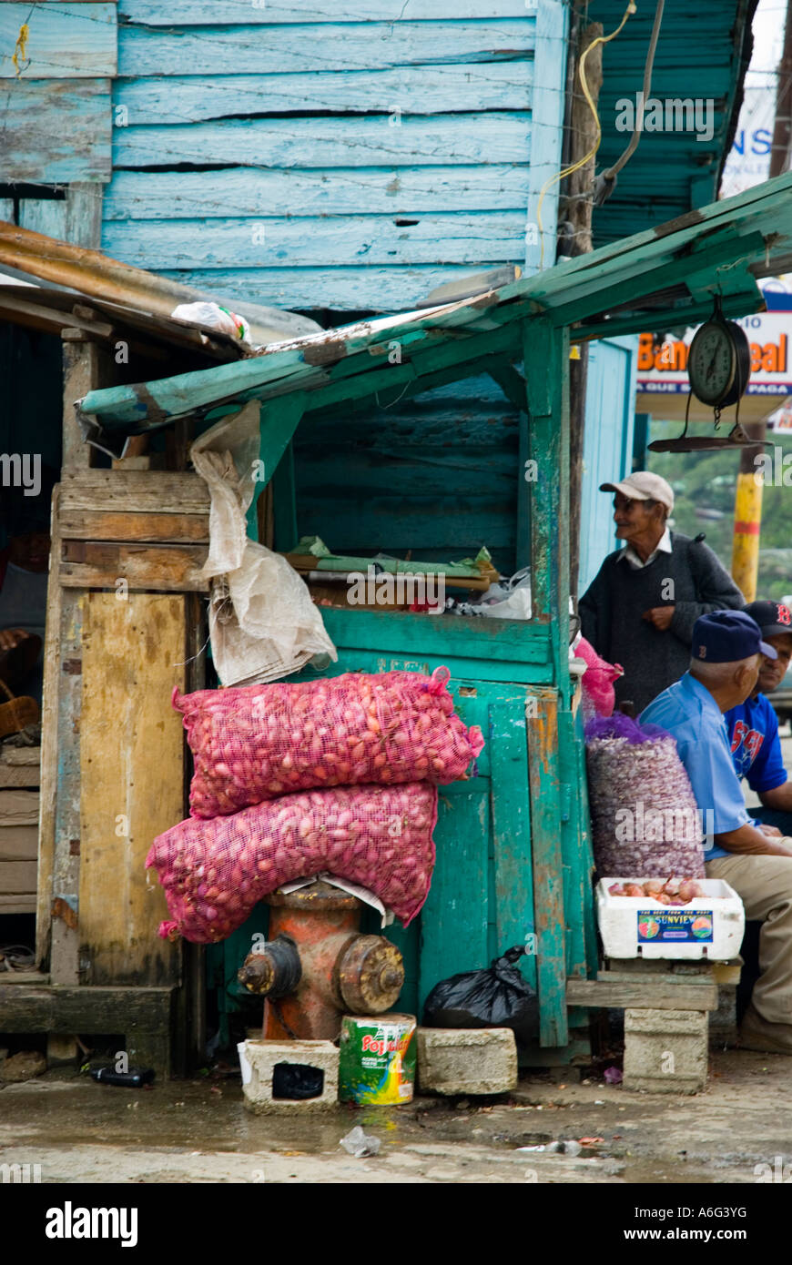 Street corner scene, Town of Jarabacoa, Dominican Republic, 1/07 Stock ...
