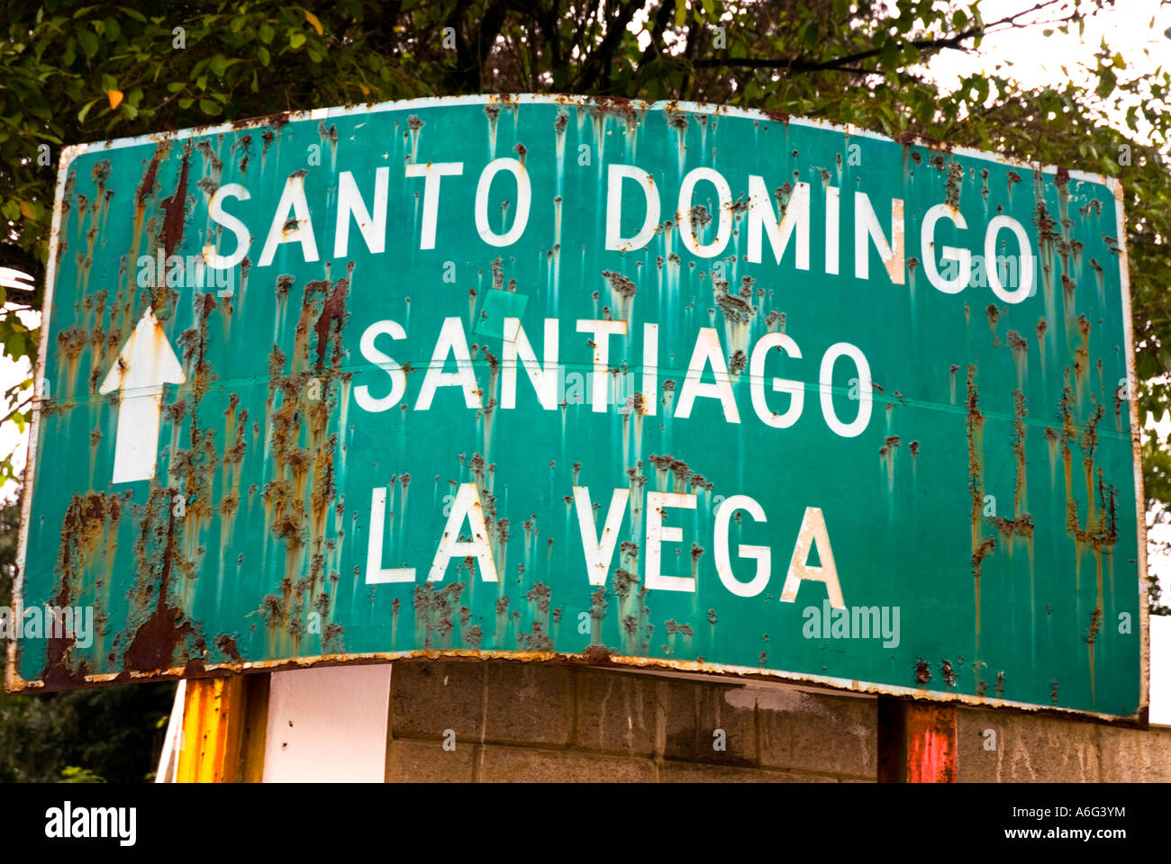 Street Sign. Jarabacoa. Dominican Republic, 1/07 Stock Photo - Alamy